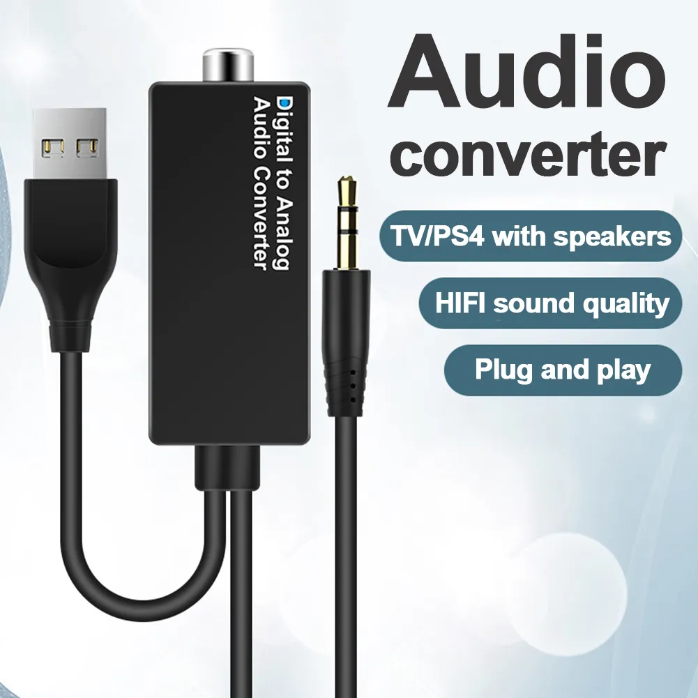 Audio Stereo Converter DAC Digital To Optical Fiber/Coaxial Analog 3 ...