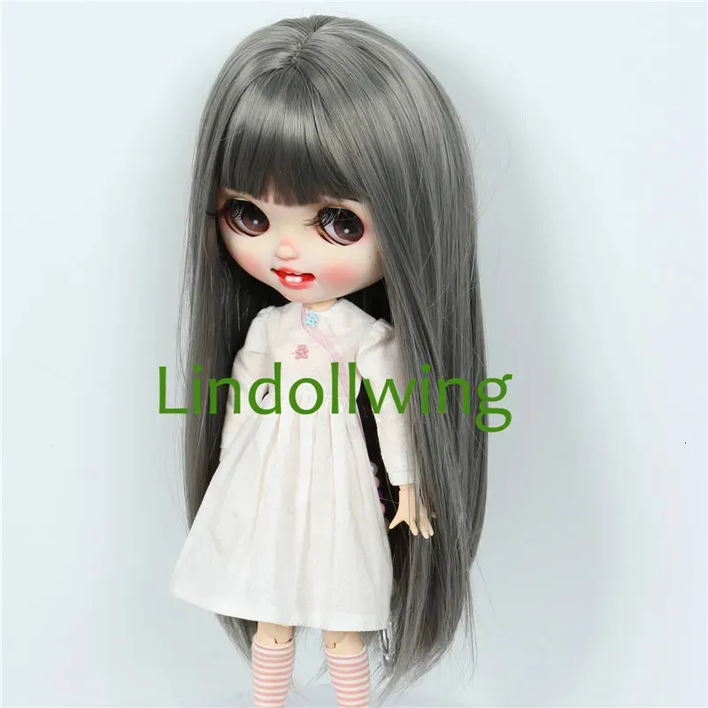 9-10 Inch Blythe Wig: Long Dark Silver Straight Hair 240507bj from ...
