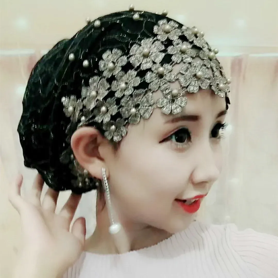 Embroidered Lace Turban Cap: Breathable Summer Headwear for Muslim ...