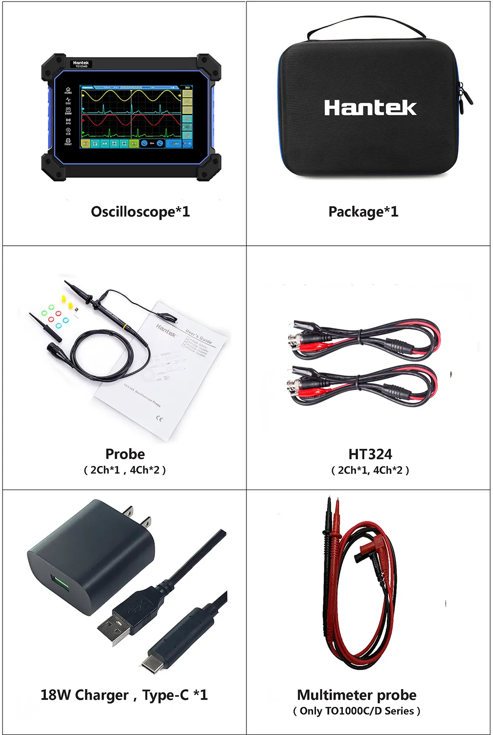 Portable Digital Oscilloscope Multimeter 2 Channel 110MHz Touch Screen ...