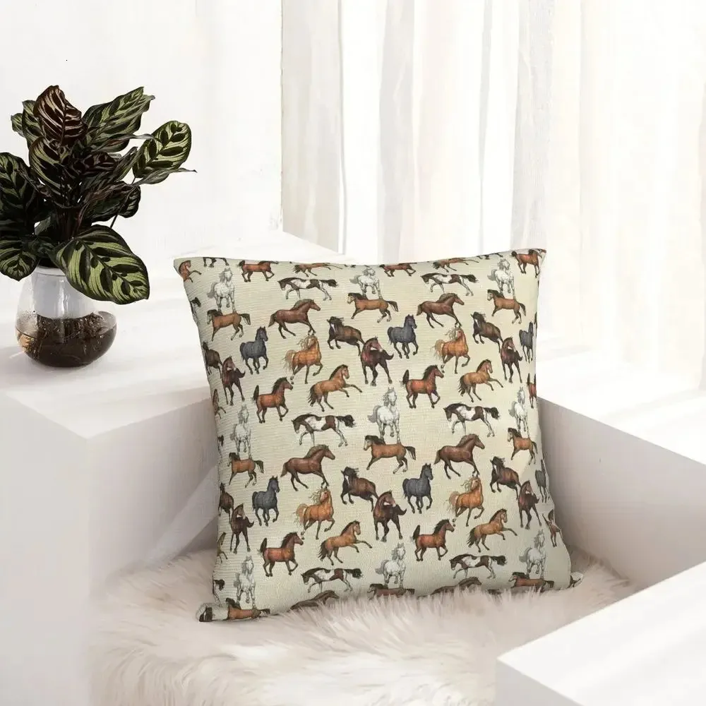 Sunset Horse Pattern Pillowcase Polyester Pillow Cover Cushion Comfort ...