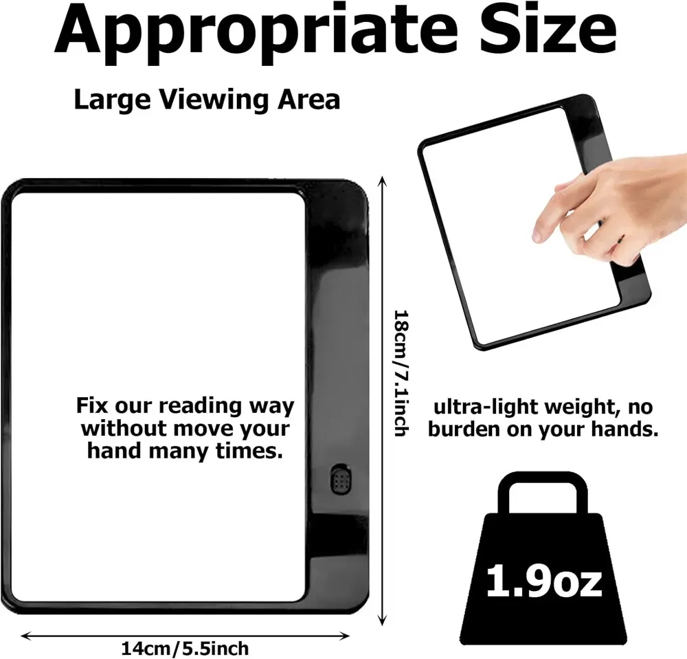 3X Full Page Magnifying Sheet with LED Lights Lightweight Reading ...
