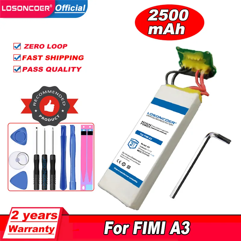 FIMI A3 Drone Battery 2500mAh 3S Intelligent Flight Battery LOSONCOER Spare Parts