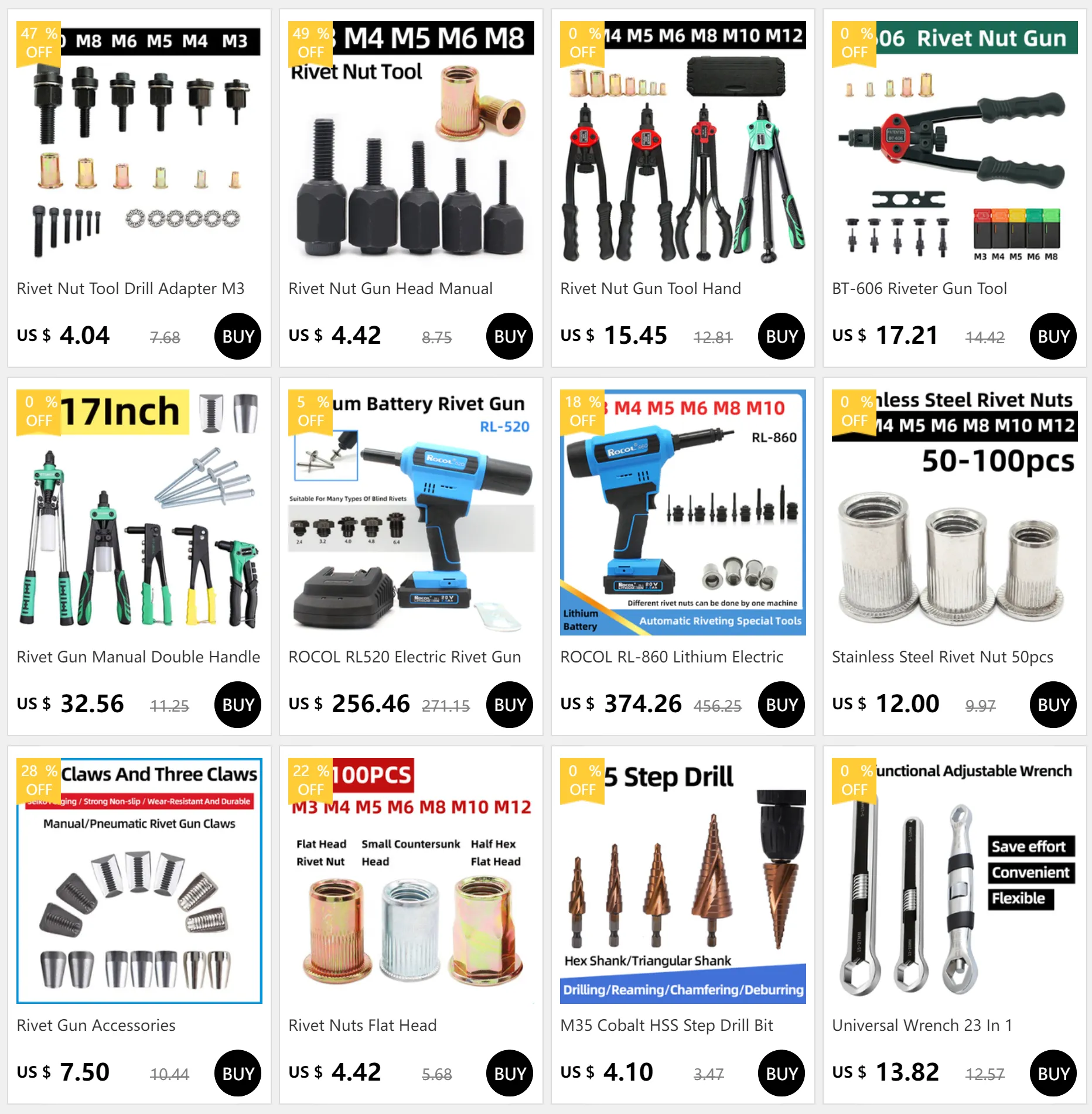 BT-606 Threaded nut riveter Nut Gun with Double Inserts and Manual ...
