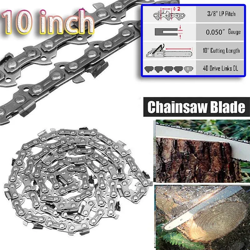 Chain Saw Blade Replacement: 10 Inch, 40 Drive Link, 20 Cutter, 3/8LP ...
