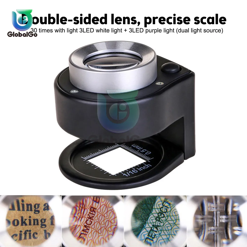 DHgate.com:Magnifying Glass with 6 LED Lights - Full Metal & Double ...