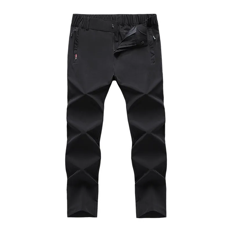 Men's Plus Size Ice Silk Stretch Breathable Straight Leg Summer Pants ...
