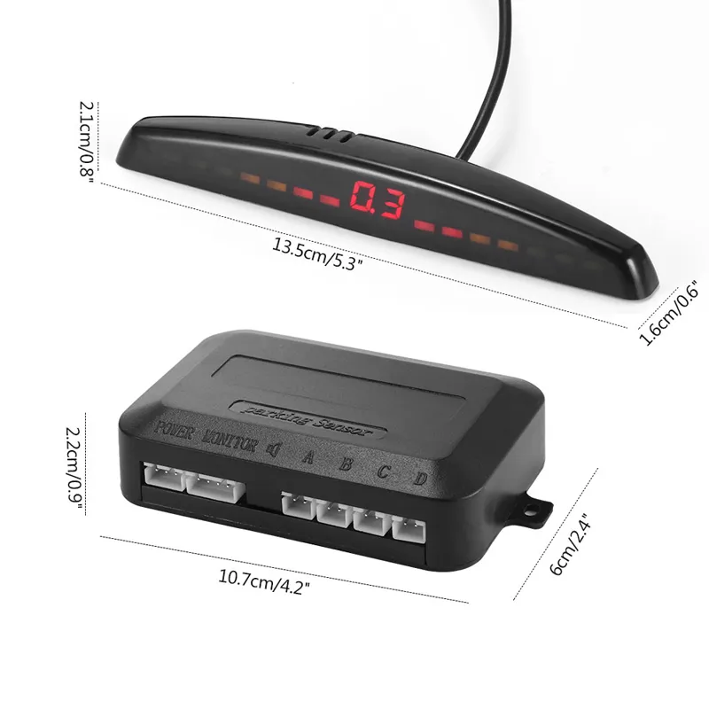 12V Car Parktronic Parking Sensors Kit 22mm Radar Detector With LED ...