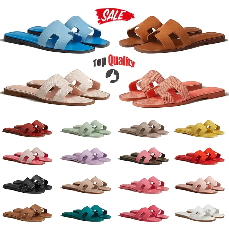 Women s Designer Leather Sandals Black and White Sliders Slip Ons Claquettes and Slippers for the Beach
