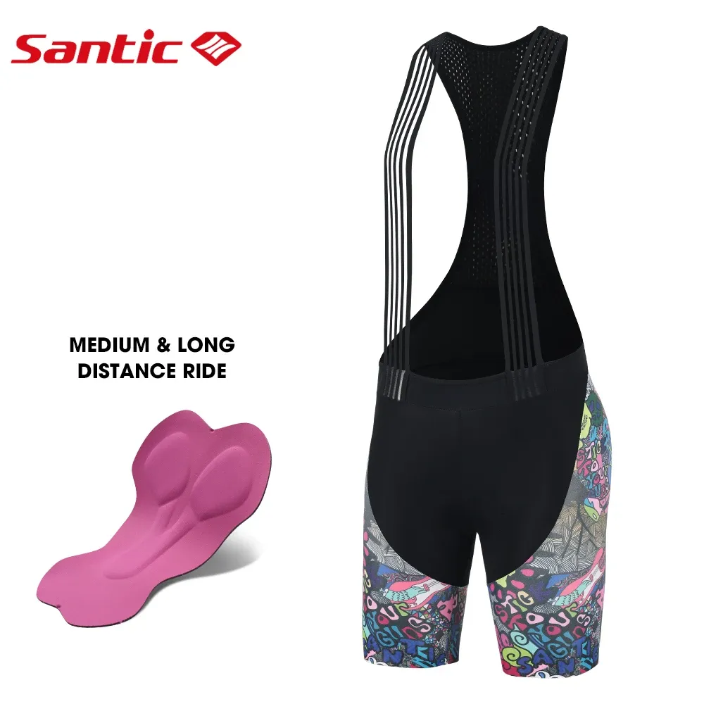 Santic Women's Cycling Bib Shorts Outdoor Riding MTB Bike Pants Color ...