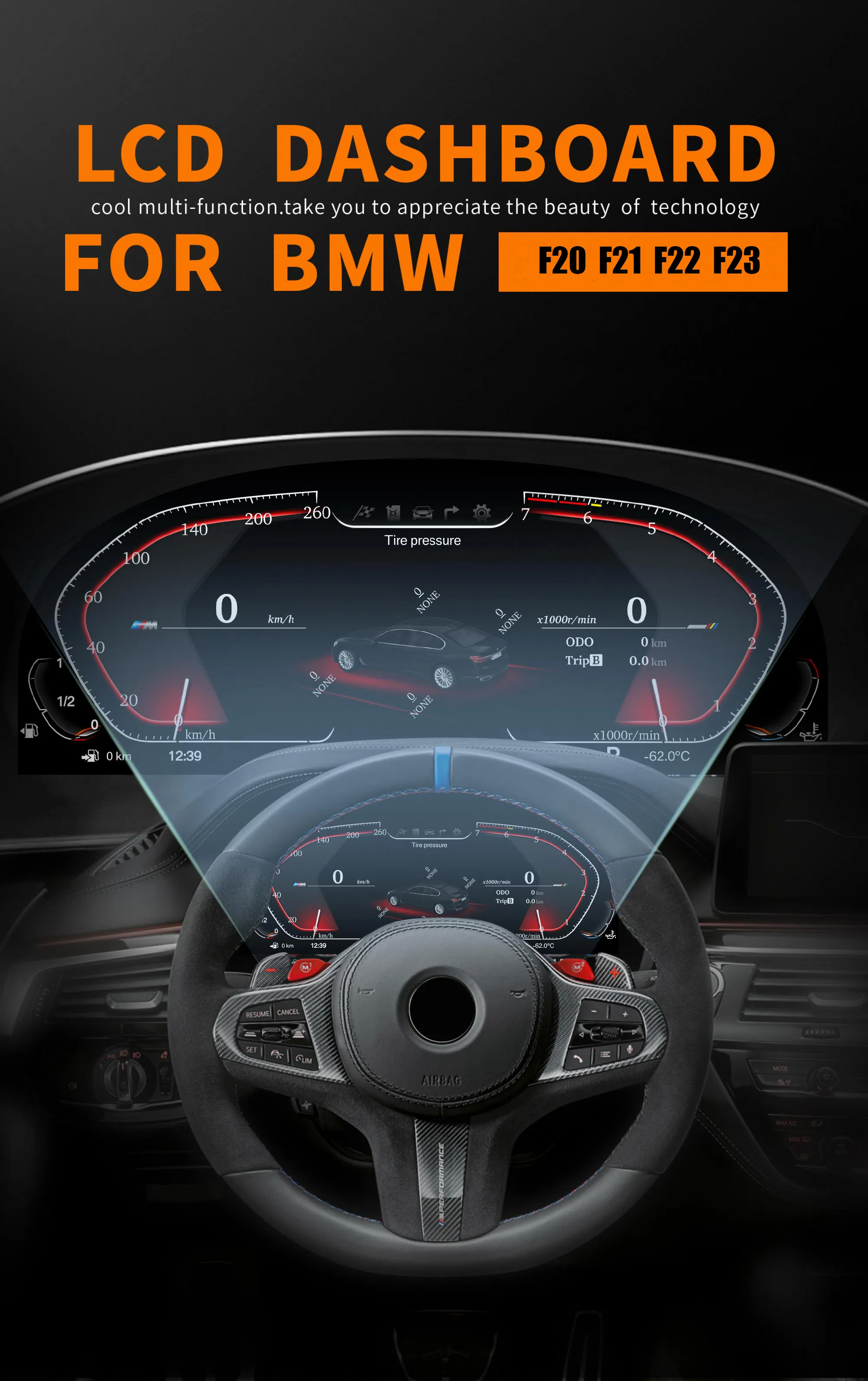 BMW 1 2 Series F20 F21 F22 F23 12.3 LCD Digital Instrument Cluster ...