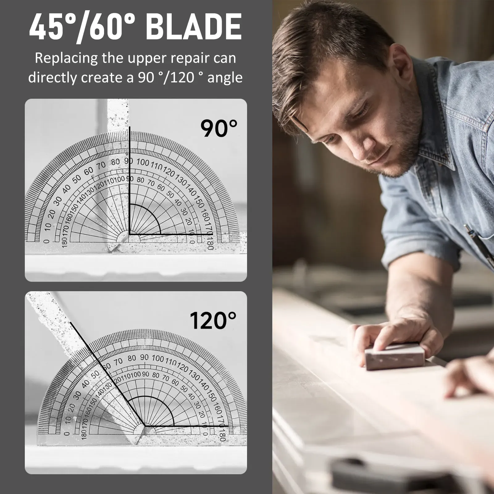 45°/60° Plasterboard Chamfer Tool with 10 Blades for Precise Gypsum ...