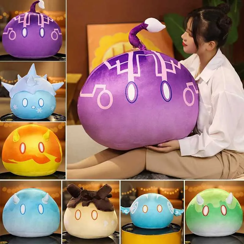 Plush Cushions 35 60cm Kaii Genshin Impact Slime Plush Toy Anemo Hydro ...