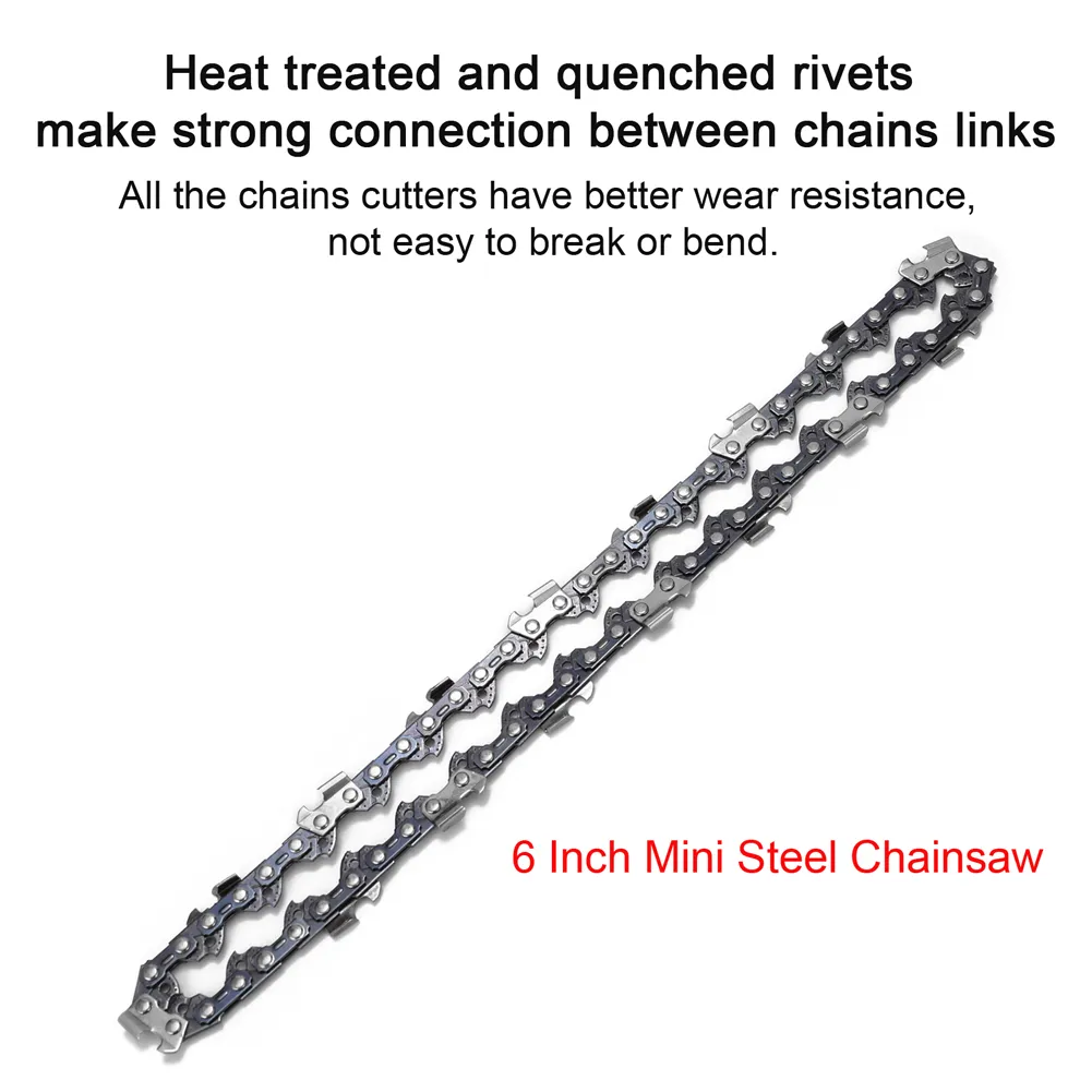 Mini Steel Replacement Chain for Chainsaws, 1 Pack of 6-Inch Practical ...