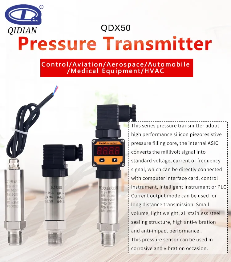 QDX50A RS485 Pressure Sensor: DC 24V Power Supply Pressure Transmitter ...