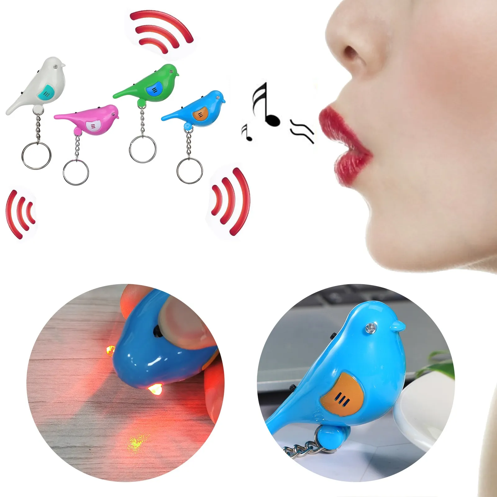 LED whistle sound key finder with flashing alarm and keychain ...