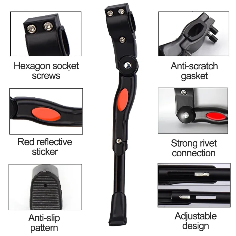 Aluminum Adjustable Height Bicycle Kickstand for Mountain and Road ...