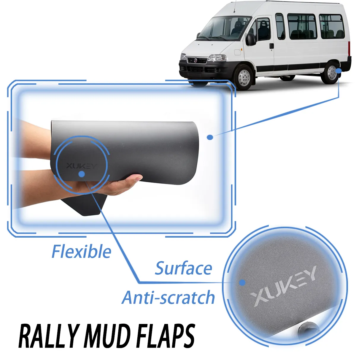 Wide Racing Mud Flaps for Fiat Ducato, Peugeot Boxer, Ram ProMaster ...