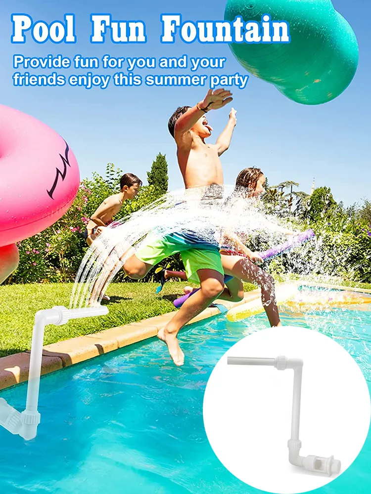 UpgradedPool Fountain Waterfall Sprayer - 360° Rotatable Pond Water Fun ...