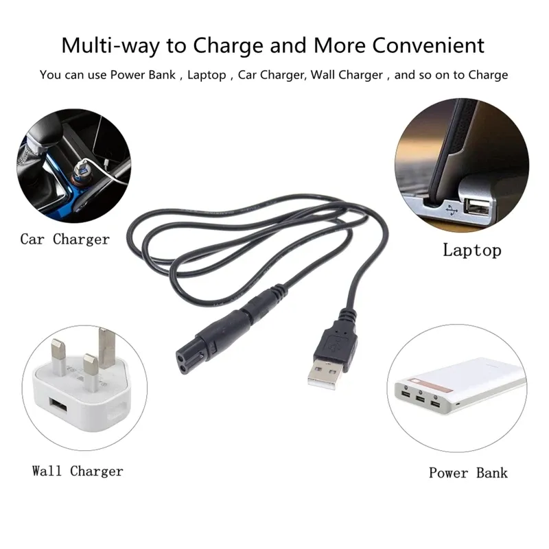 Universal Hair Clippers Cable DC Connector USB Adapter Charging Heads ...