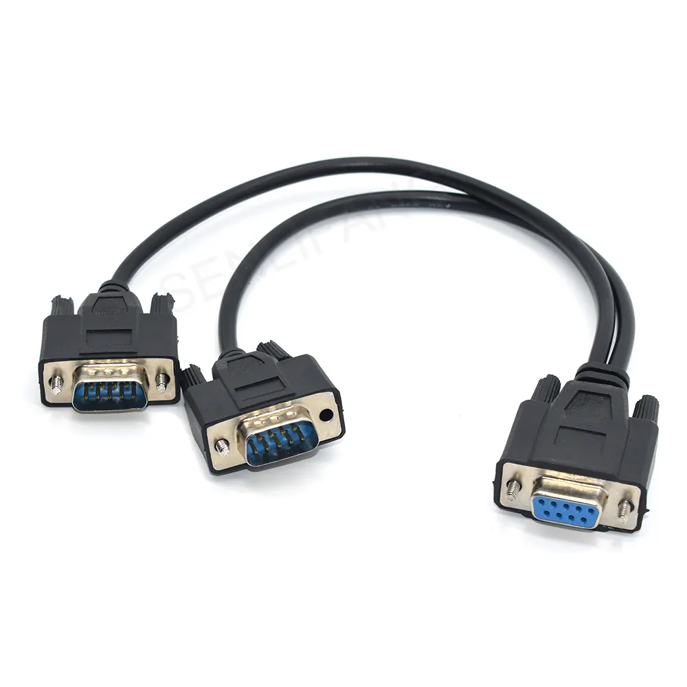2-in-1 COM DB9 9-Pin Serial Cable Splitter, RS232 Male to 2 Female ...