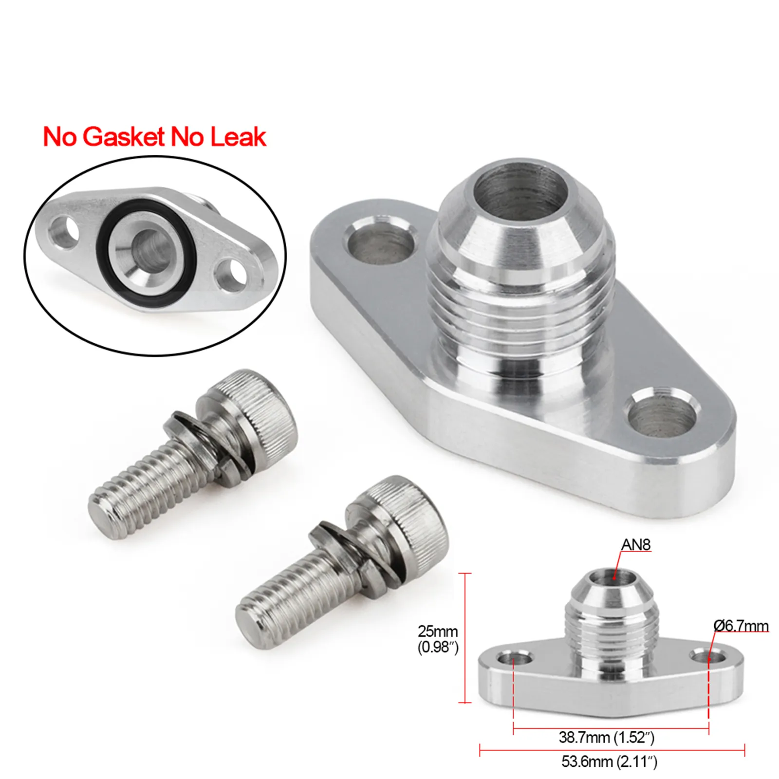 8AN oil in turbocharger Return Drain Flange for BMW GT15 GT17 IHI RHF4 ...