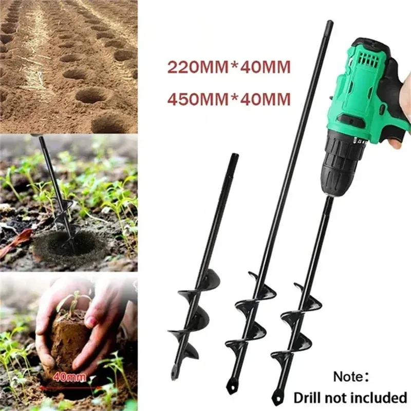 Garden Auger Drill Bit Spiral Planter Earth Planting Hole Cutter Digger ...