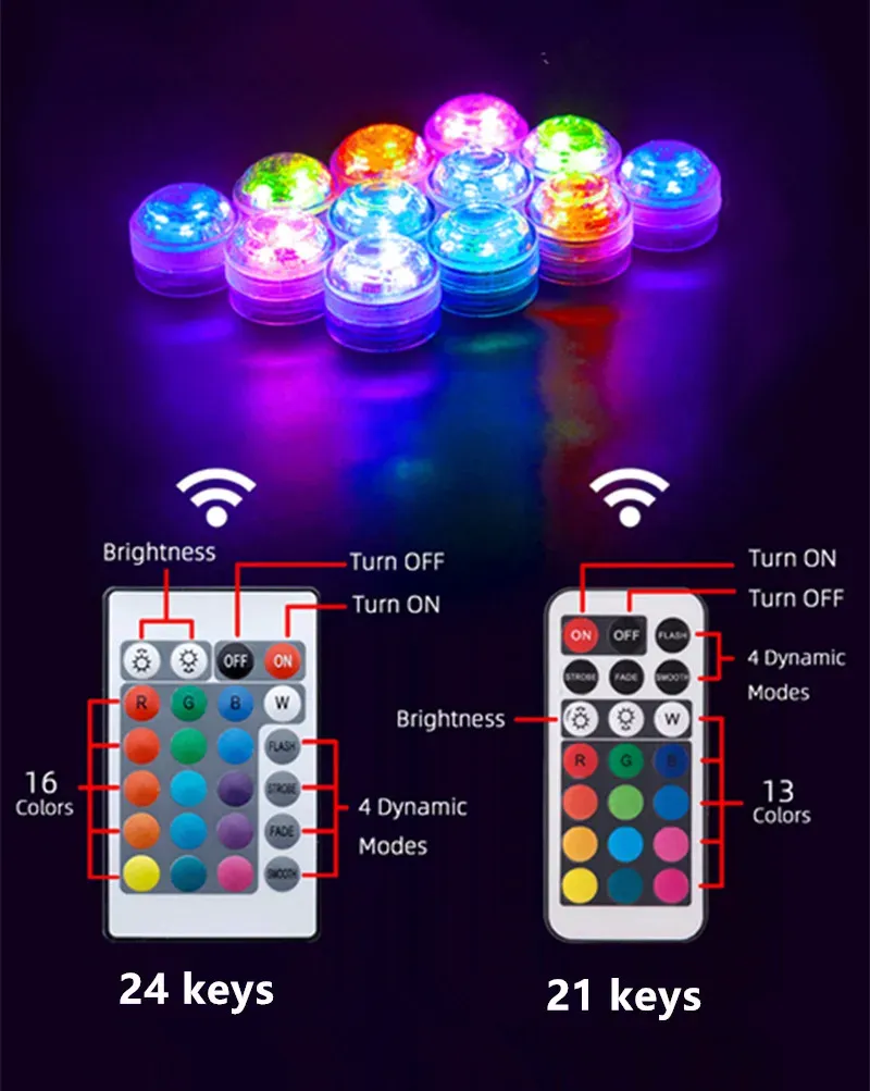 DHgate.com:Waterproof Submersible LED Pond Lights, Remote Controlled ...