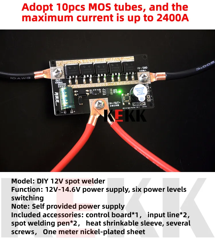 DIY 12V Portable Lead-Acid Battery Spot Welder Kit with PCB Control ...