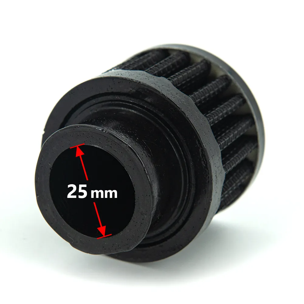 High-Flow Black 25mm Universal Car & Motorcycle Air Filter Intake Turbo ...
