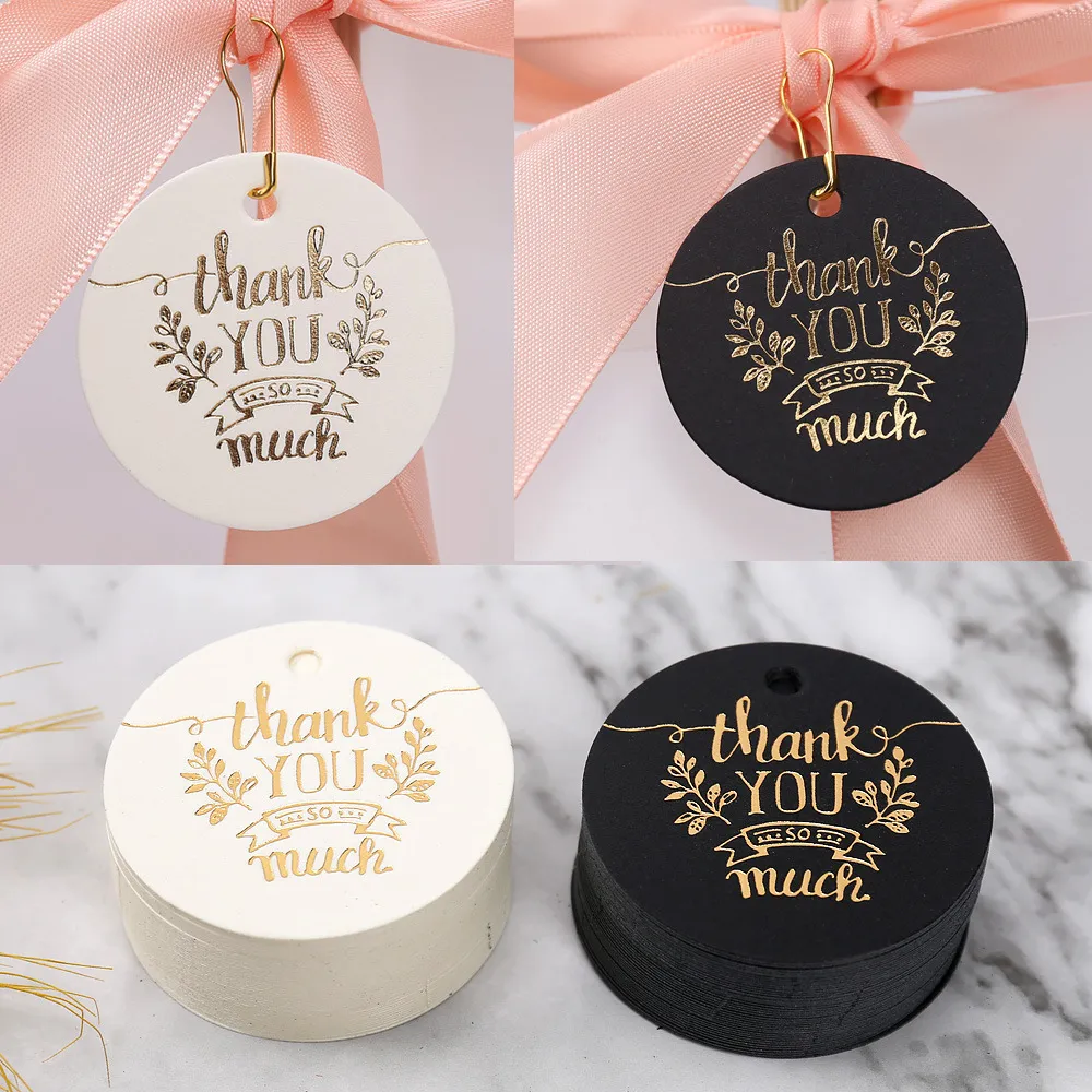 50 or 1.77 in 4.5 cm Round Bronzing Thank You Tags for Gifts, Garments ...