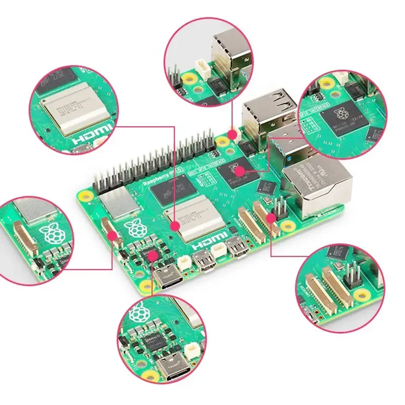 Raspberry Pi 5 Development Board Case Cooling Fan Official Original 4GB ...