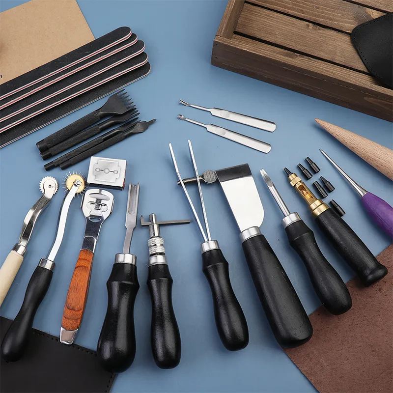 KAOBUY Professional Leather Working Tool Set for DIY Handmade Sewing ...