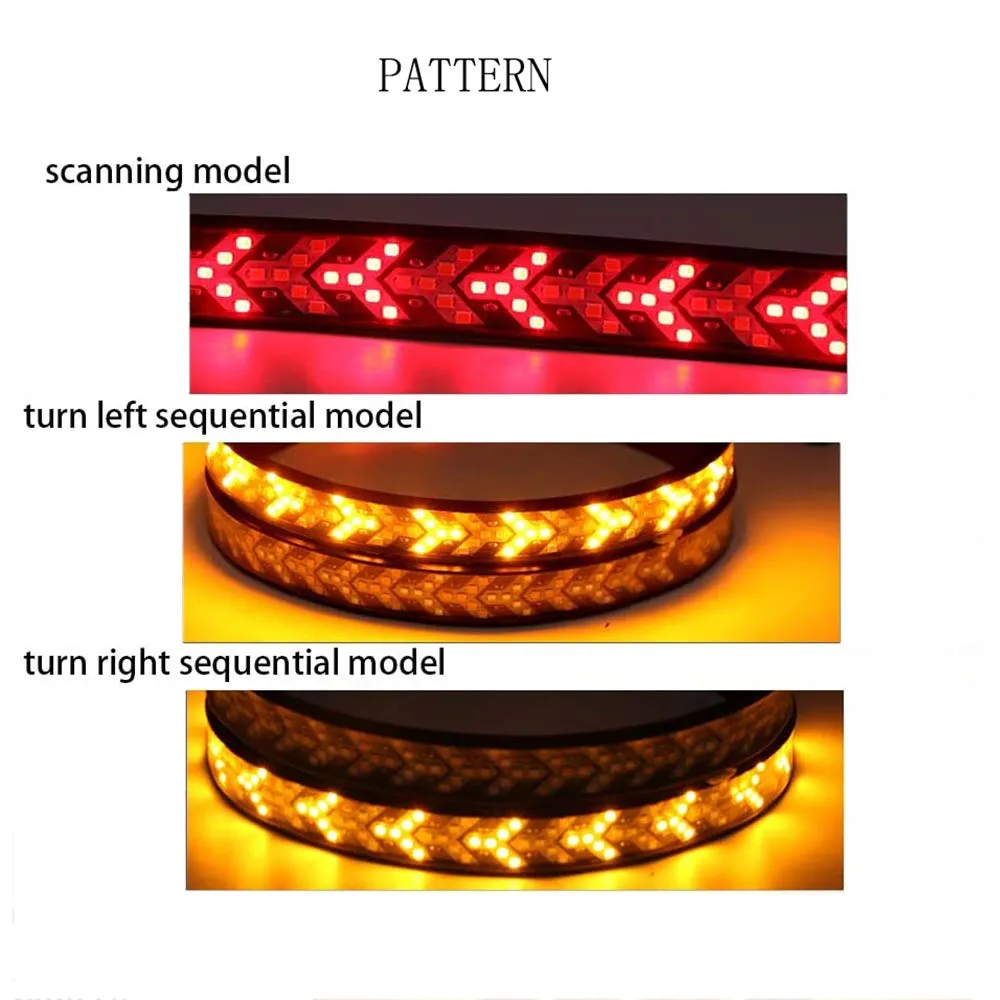 48/60 Inch Arrow LED Truck Tailgate Light 12V Red Brake Rear Taillight ...