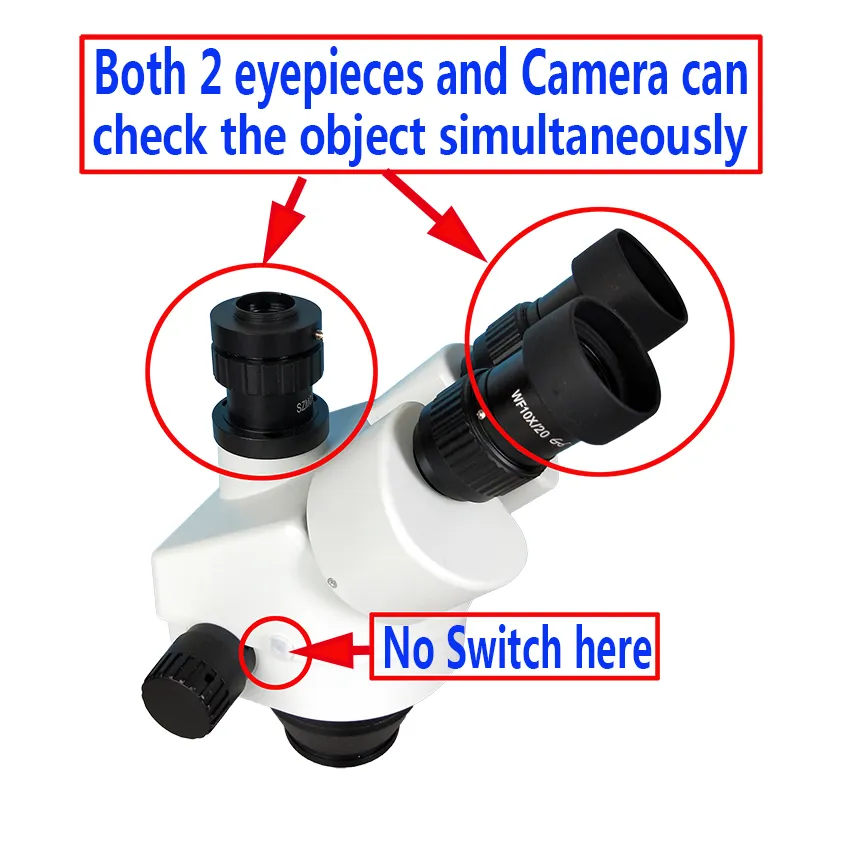 38MP 7-45X Trinocular Soldering Stereo Microscope with HDMI USB HD ...