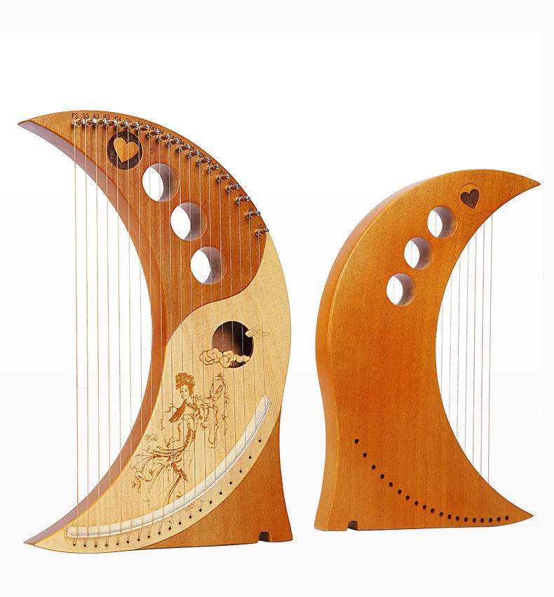 DHgate.com:Solid Wood Lyre Harp Portable 19-String Lyre Musical ...