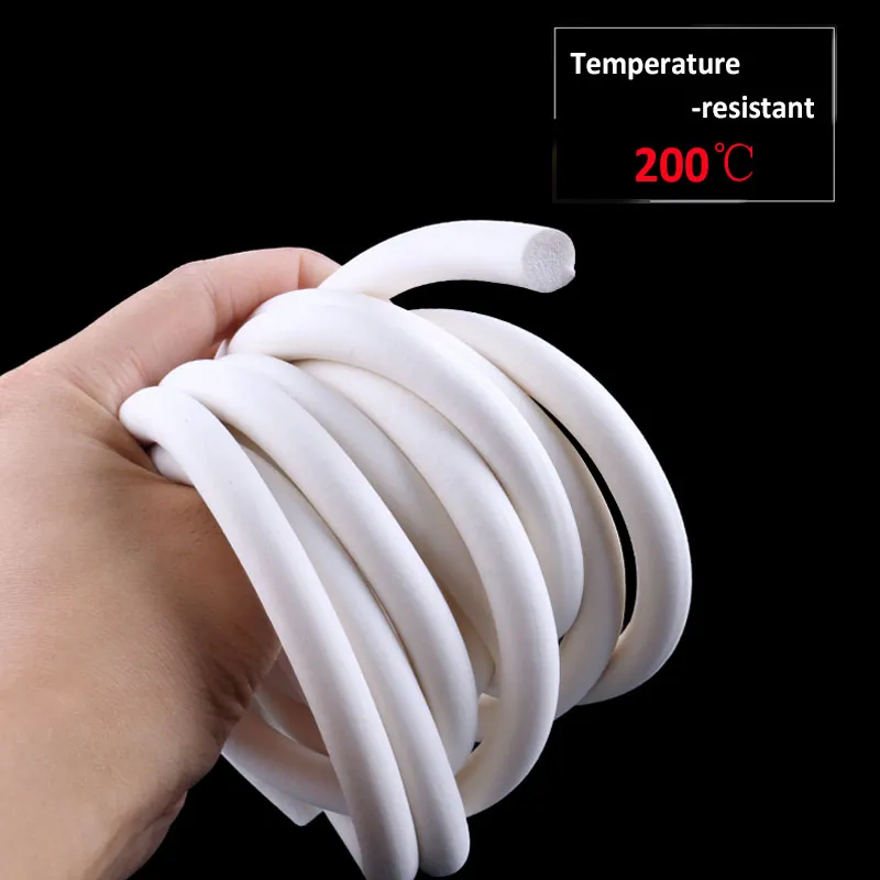 Foam Sponges Rubber Seal Strips White Silicone Rubber Foam Round Cord ...