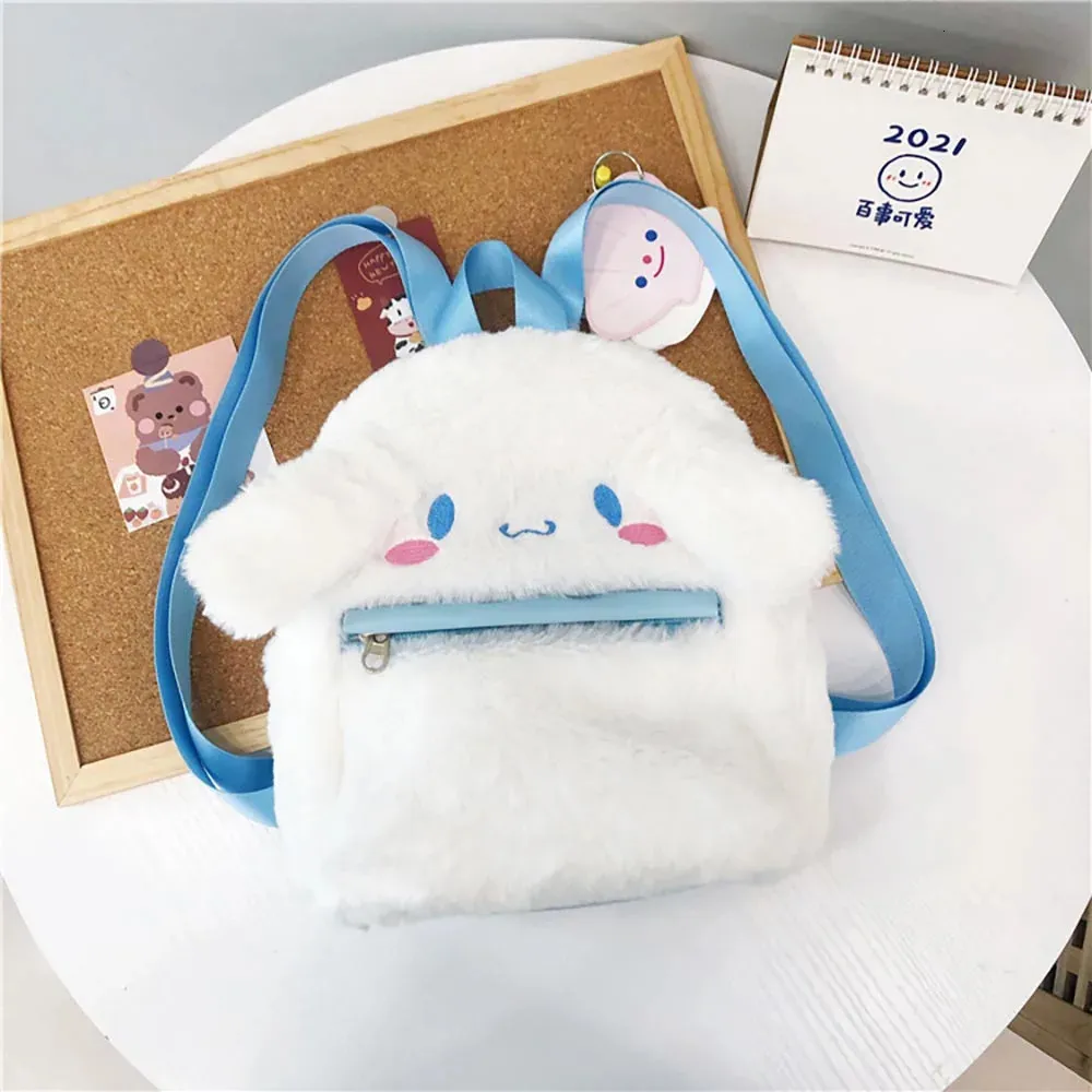 Cartoon Sanrioed Cinnamoroll Plush Backpack Cute White Dog Plush ...