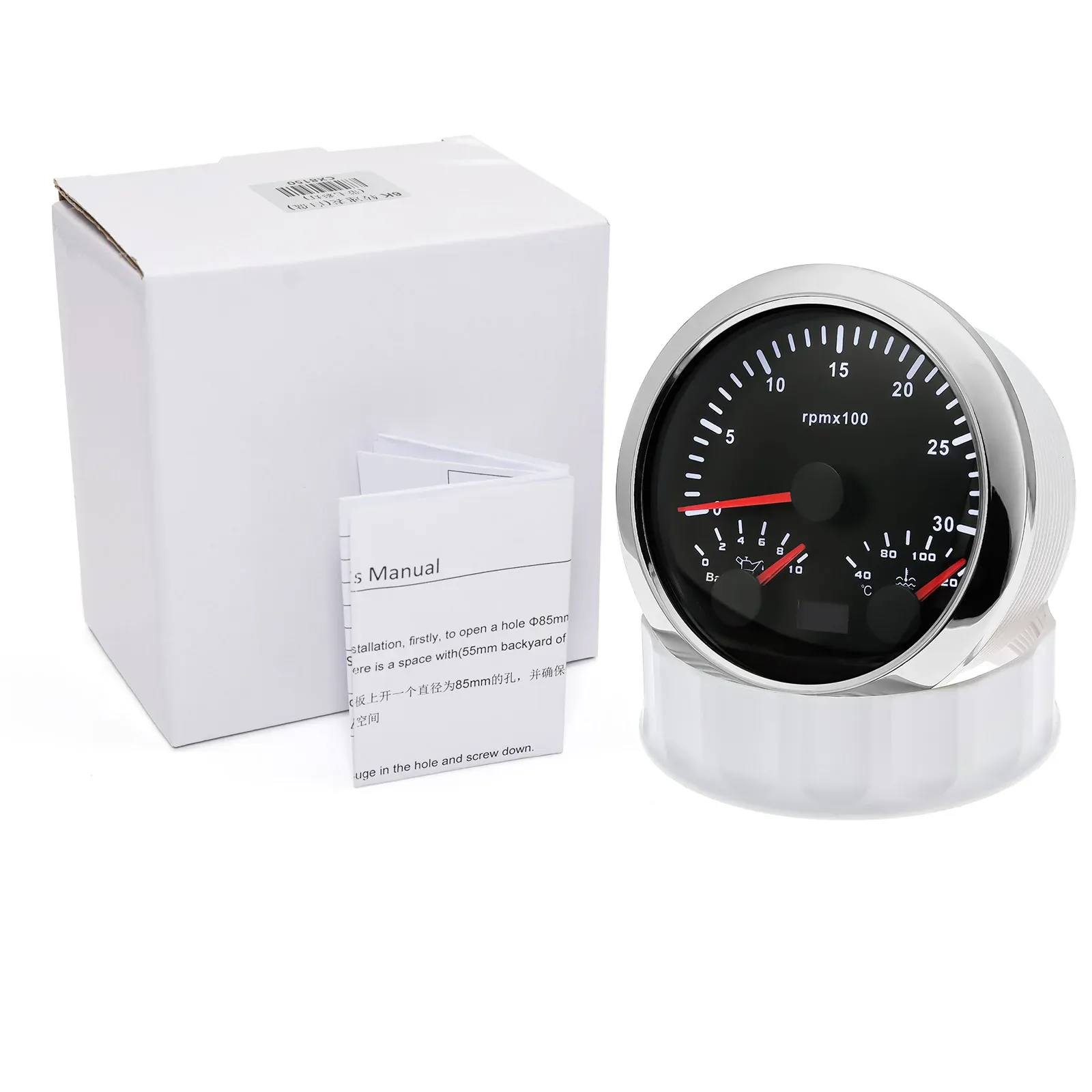 DHgate.com:HD 85mm 3-in-1 Boat Tachometer, Oil Pressure & Water Temp ...