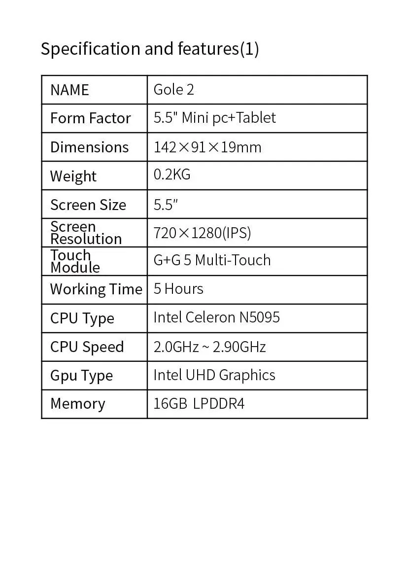 Higole 2 Tablet Pad Industrial Windows 11 Tablet Mini PC 5.5 Inch Touch ...