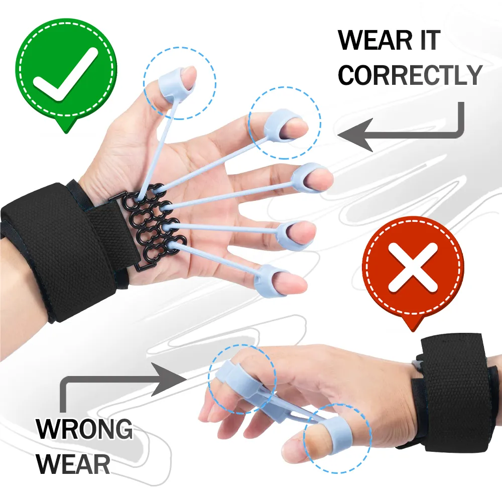 Grip Hand Strengthener Silicone Finger Resistance Band - 5 Level ...