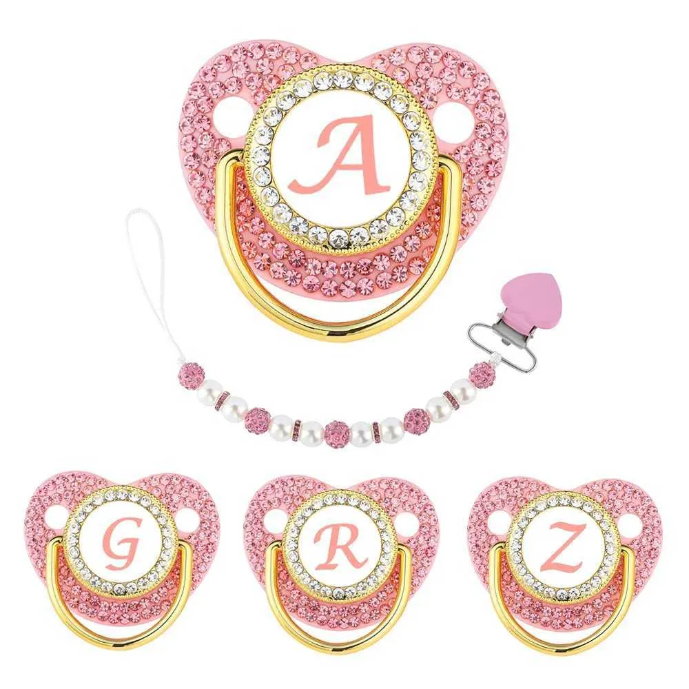 Silicone Princess Baby Pacifier Clip Chain with 26 Letter BPA-Free ...