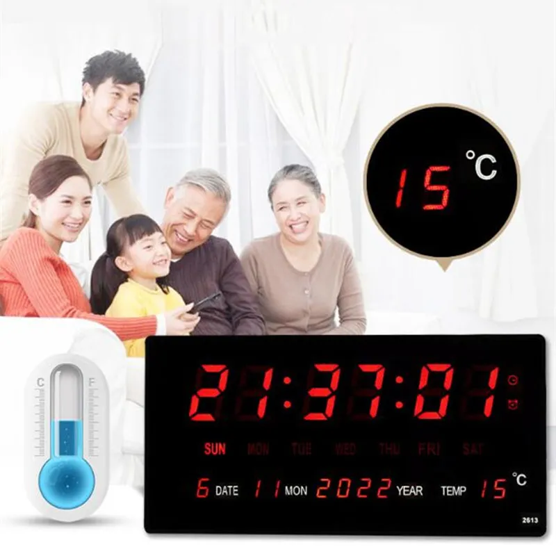 Digital Desk Clocks: Large Display Electronic LED Clock with 4 Alarms ...