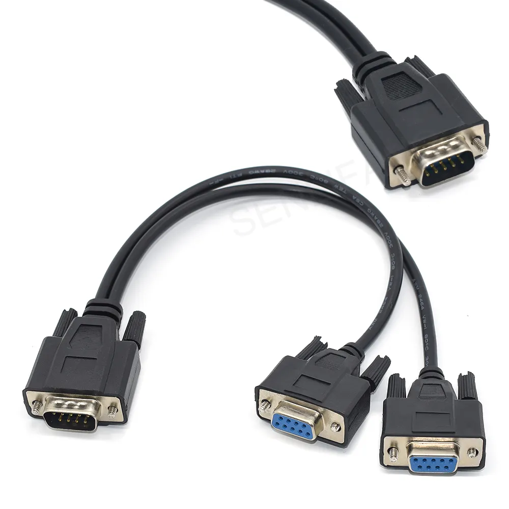 2-in-1 COM DB9 9-Pin Serial Cable Splitter, RS232 Male to 2 Female ...