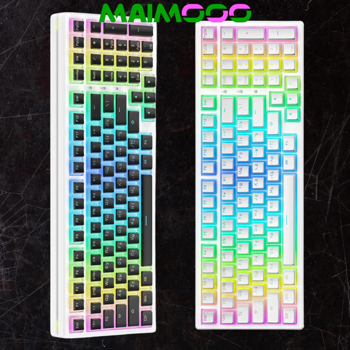 MAIMOOO Pudding Keycaps PBT OEM Russian Transparent Back Light for ...