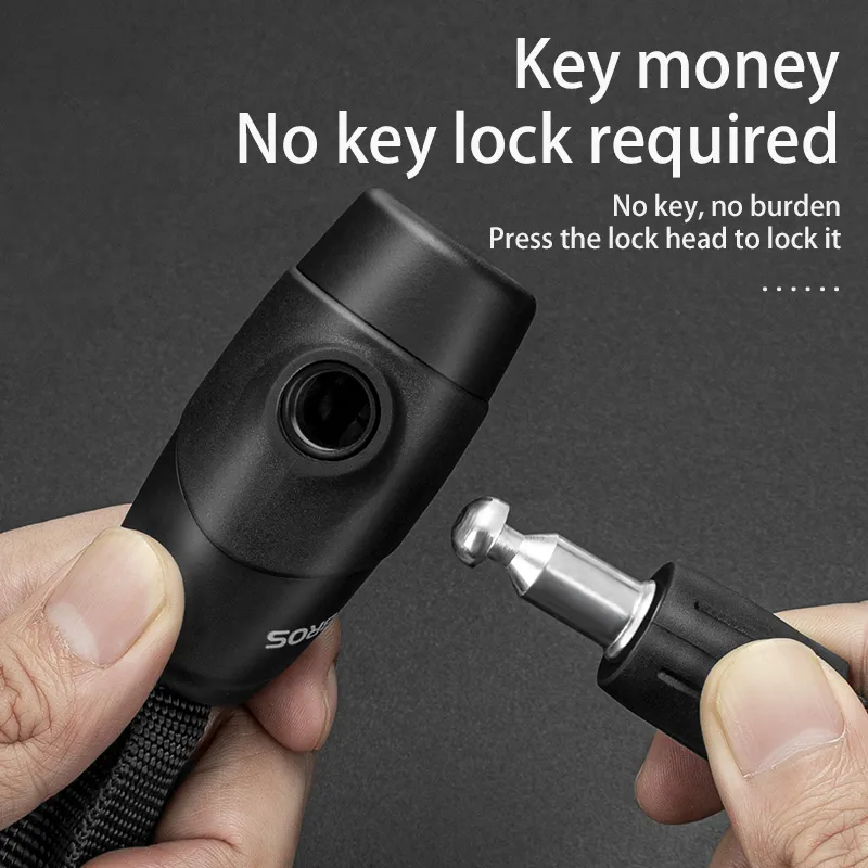 ROCKBROS 4-Digit bicycle chain lock with 2 Keys - Outdoor Anti-Theft ...