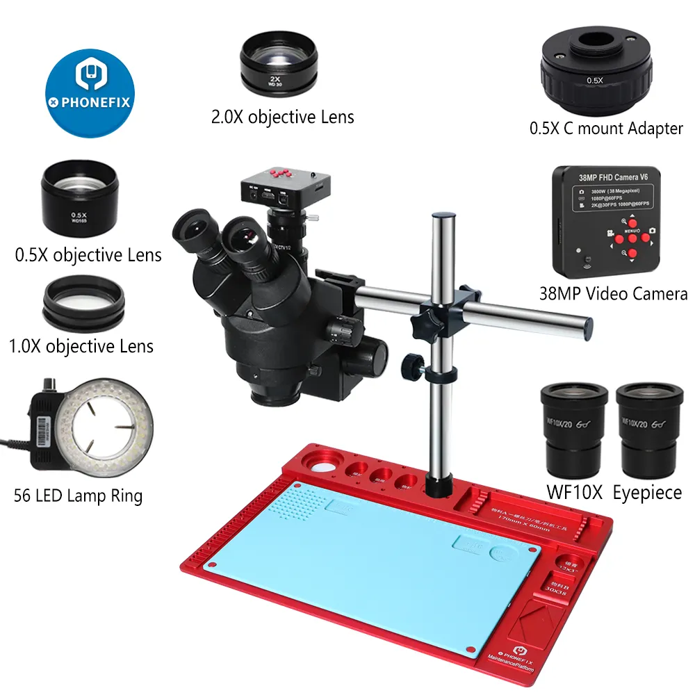Trinocular Stereo Zoom Microscope: 38MP HDMI USB Digital Camera For ...