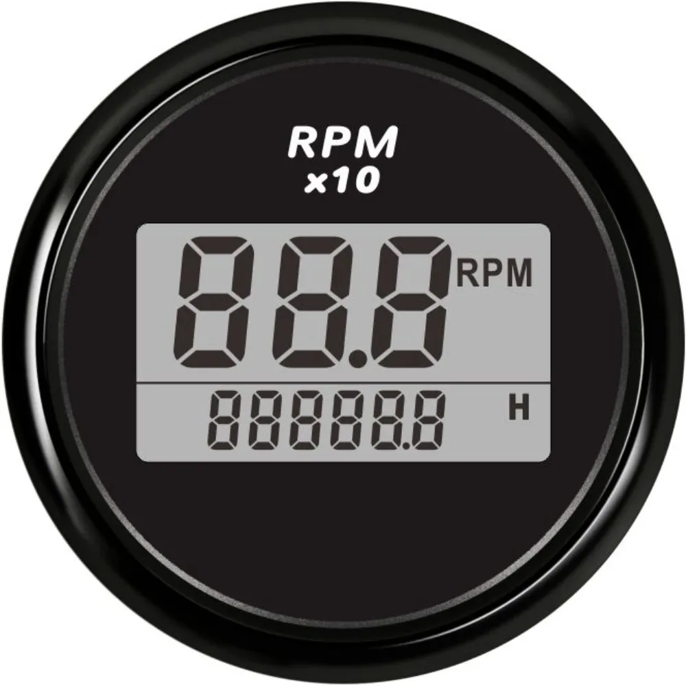 ELING 52mm Waterproof Digital RPM Rev Counter Hour Meter 9-32V with Red ...