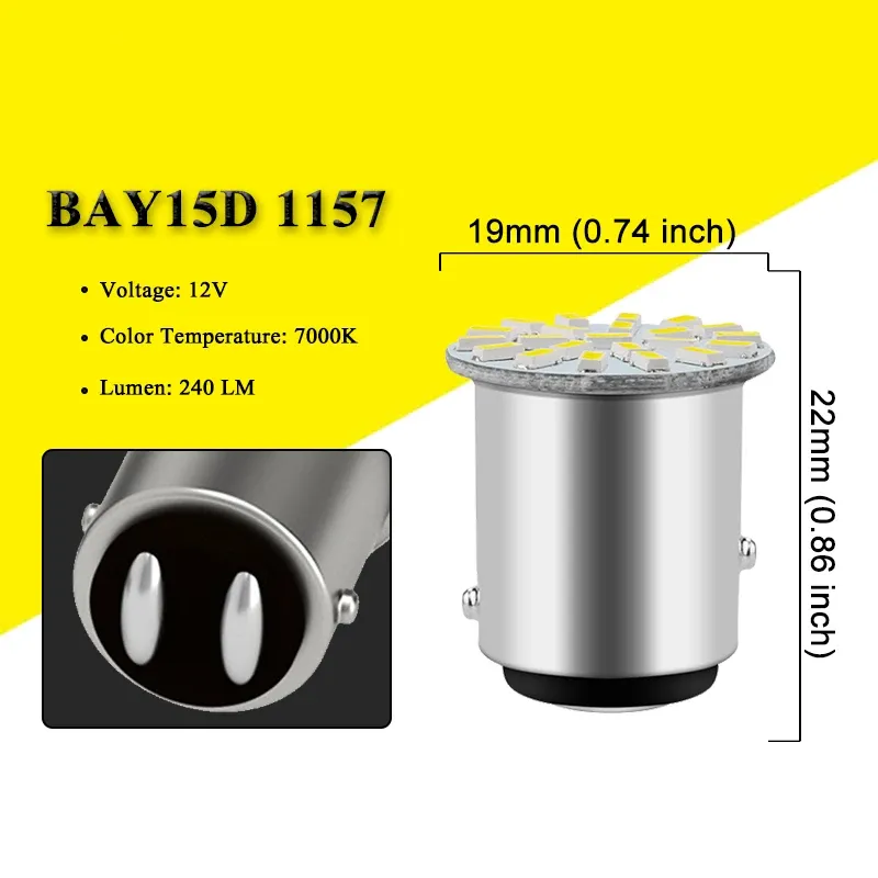 DHgate.com:Bright 1157/1156 LED Bulbs, 2/6/10 Pack 7000K White 3014 22 ...