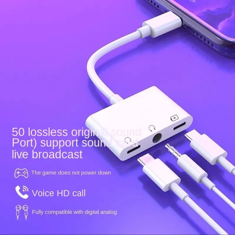 2024Mobile Phone Sound Card Converter, 3-in-1 Live Broadcast Headset ...